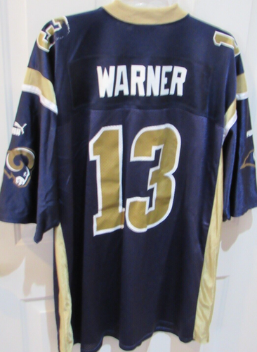 VTG St. Louis Rams NFL Football Jersey Men's Size 2XL Kurt Warner Blue ...