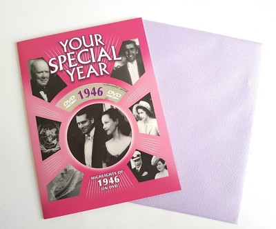 1946 BIRTH YEAR BIRTHDAY CARD/DVD-ANNIVERSARY GIFT-GREETING CD-BLANK ...