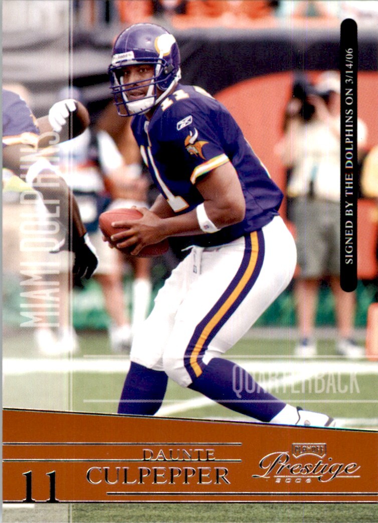 2006 Playoff Prestige Daunte Culpepper Miami Dolphins #87 NFL Football ...