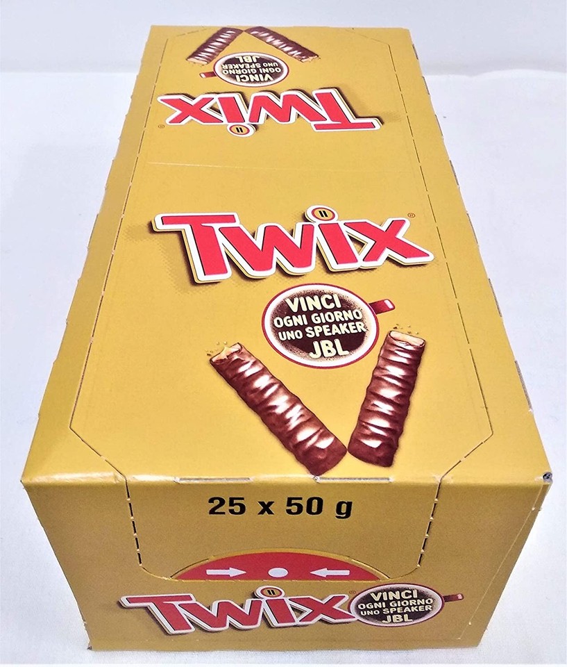 Twix ORIGINAL Barrette di Cioccolato, Confezione da 25 Pezzi x 50 gr | eBay