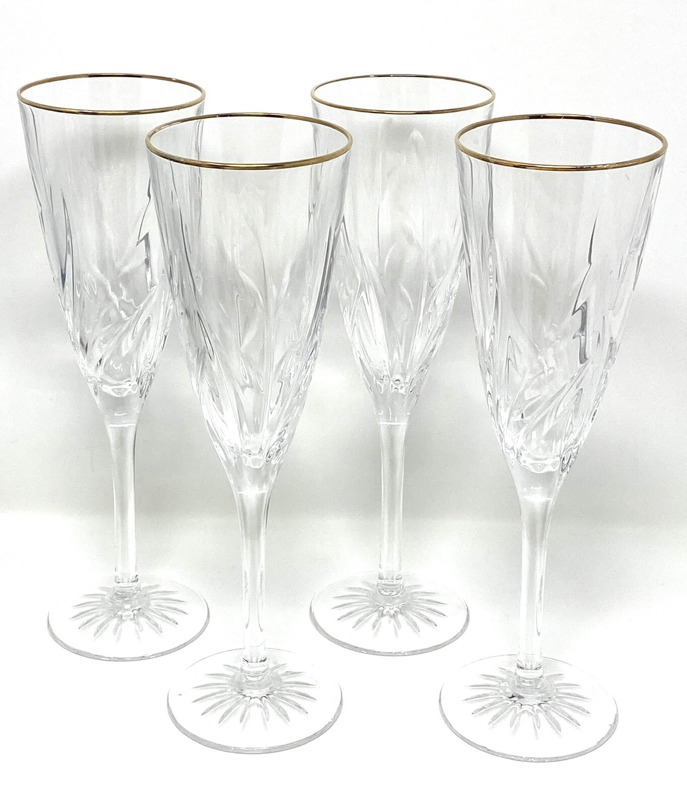 Cristal D' Arques CASSANDRA GOLD Champagne Flutes SET OF FOUR | eBay