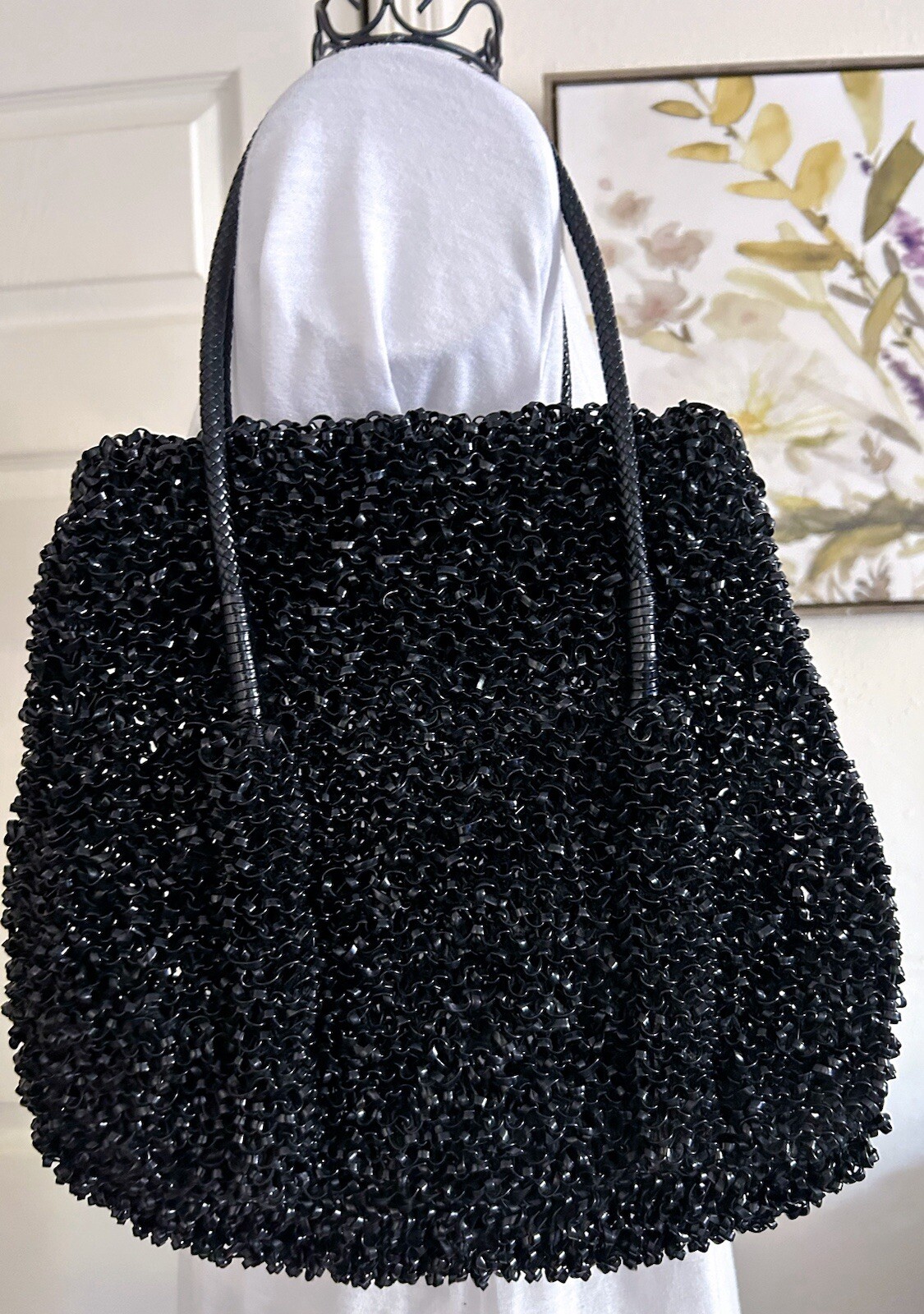 Auth ANTEPRIMA Wire Bag Black Flap Turn lock Wire Tote Handbag | eBay