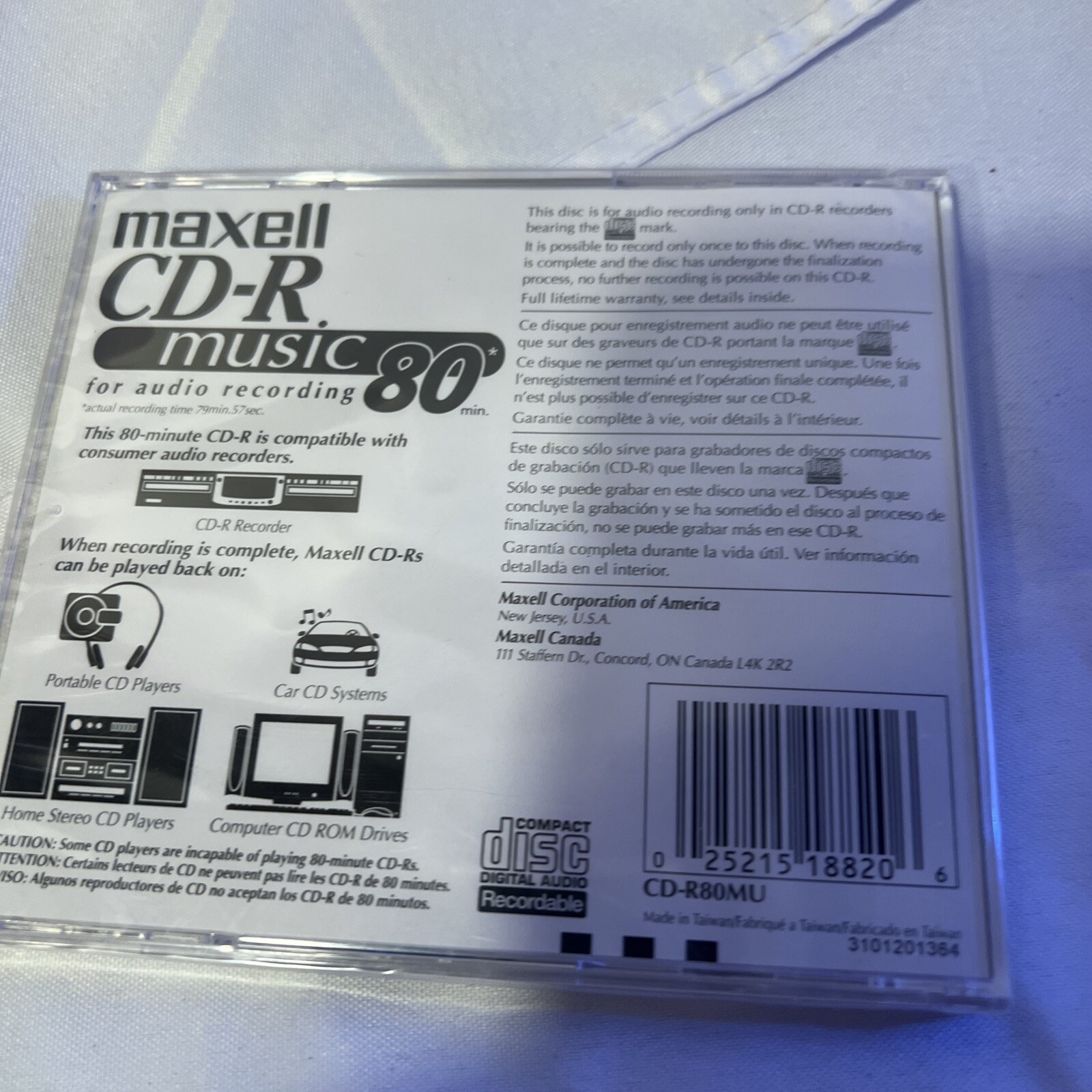 Maxell CD-R Music 80 min for audio recording Rip Disc Play Back, NEW ...