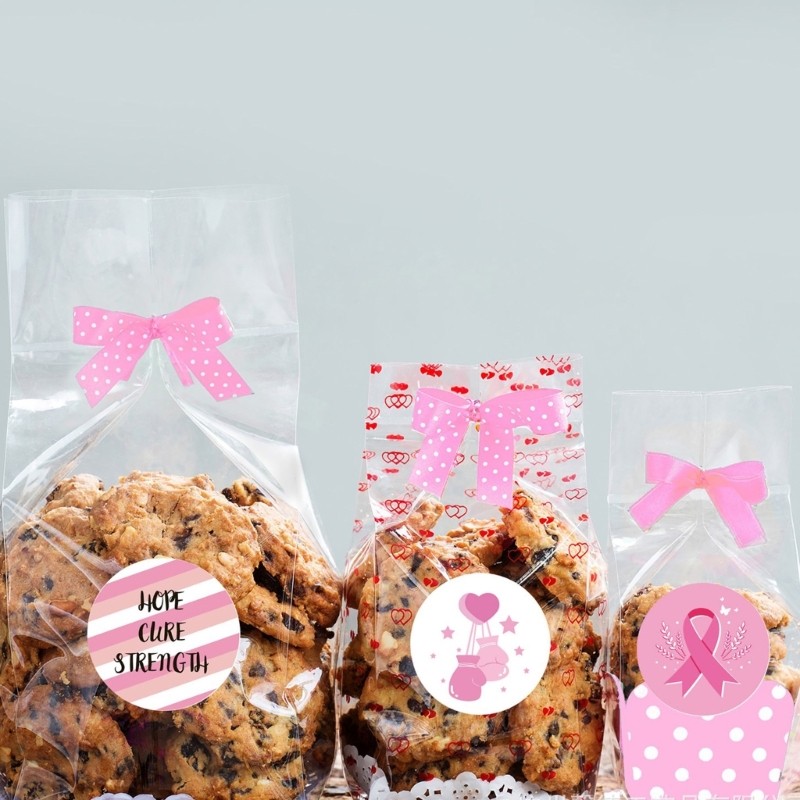 Ribbon Sticker Decorative Labels Breasts Cancer Awareness Sticker Pink ...