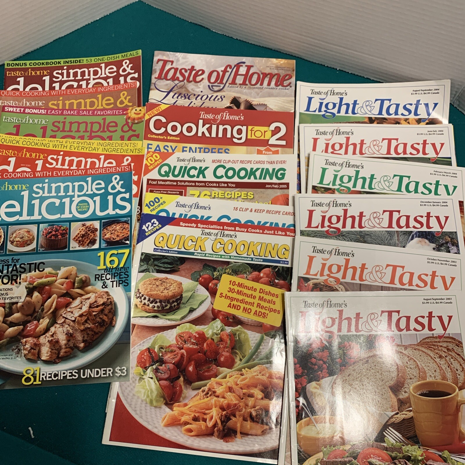 Huge Lot Of 18 Taste Of Home Magazines 2003-2010 Light& Tasty, Quick ...