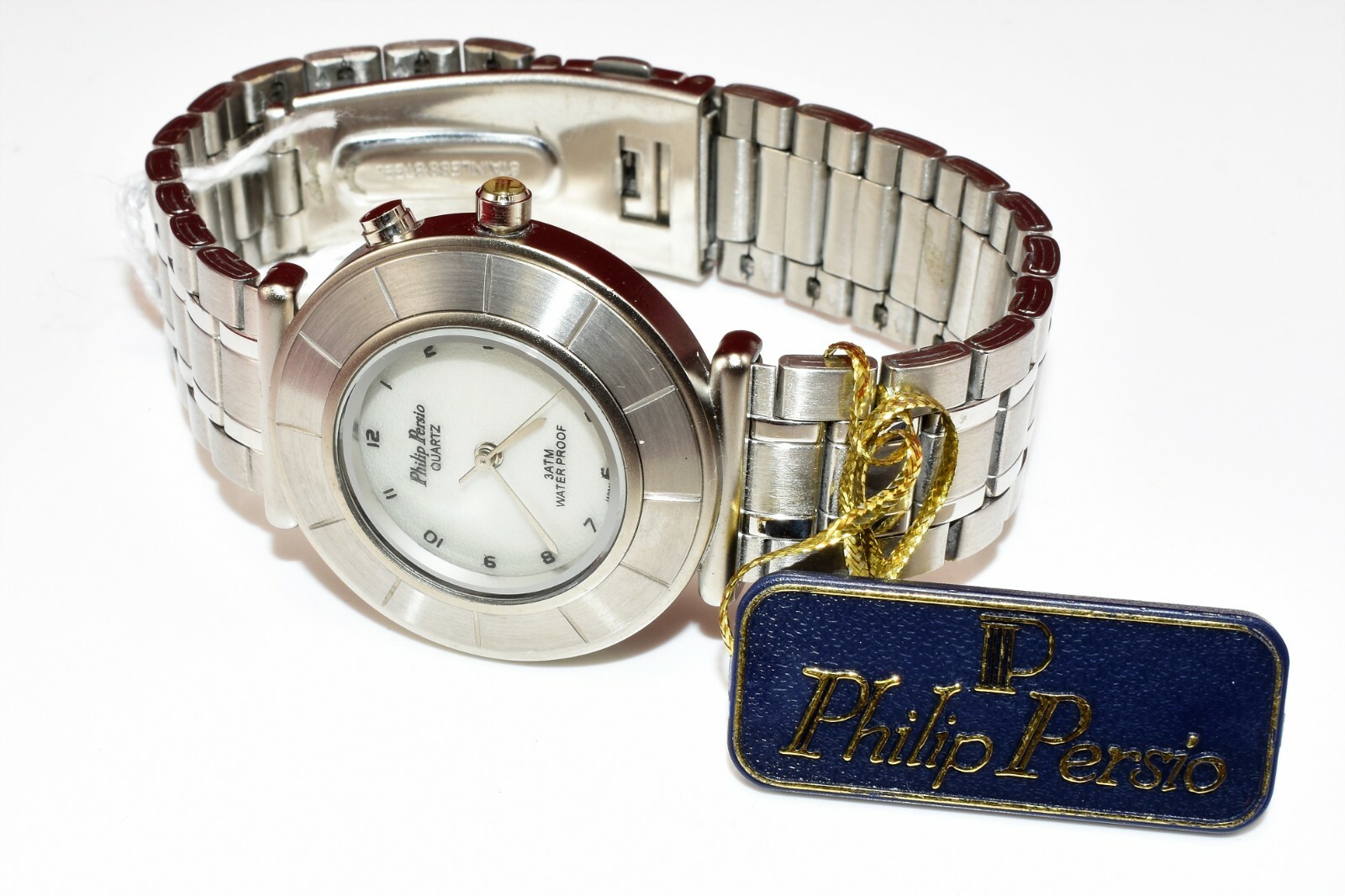 Philip Persio Professional Silver Finish Bezel Wrist Watch 3 ATM Water ...