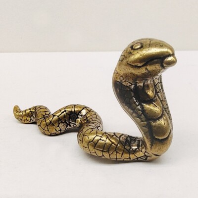 Solid Brass Snake Figurine Small Snake Statue Home Ornaments Animal ...