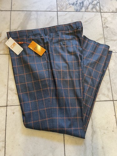 NWT STEVEN LAND Men's Multi Color Plaid Pants Flat Front Size 58 | eBay
