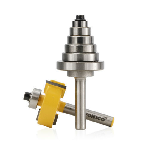 Rabbet Router Bit Set 1/4 With 6 Bearings Tenon Cutter Wood Milling ...
