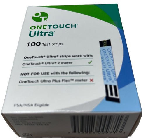 One Touch Ultra Test Strips - 100 Count Exp. 01-31-26 Blood Sugar New ...