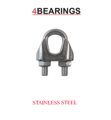 STAINLESS STEEL WIRE ROPE GRIP BULL DOG CLAMP ****PLEASE CHOOSE SIZE ...