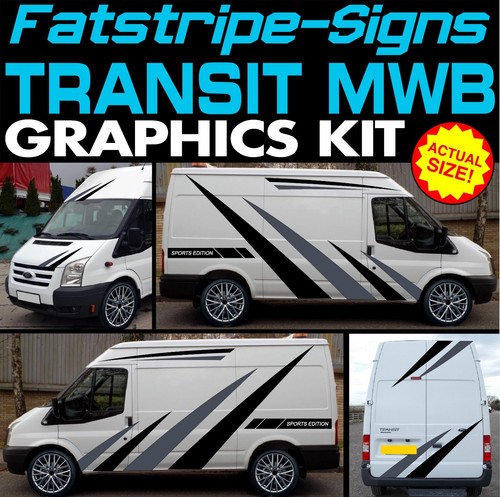 to fit FORD TRANSIT MWB GRAPHICS STICKERS STRIPES DECALS CAMPER MK6 MK7 ...