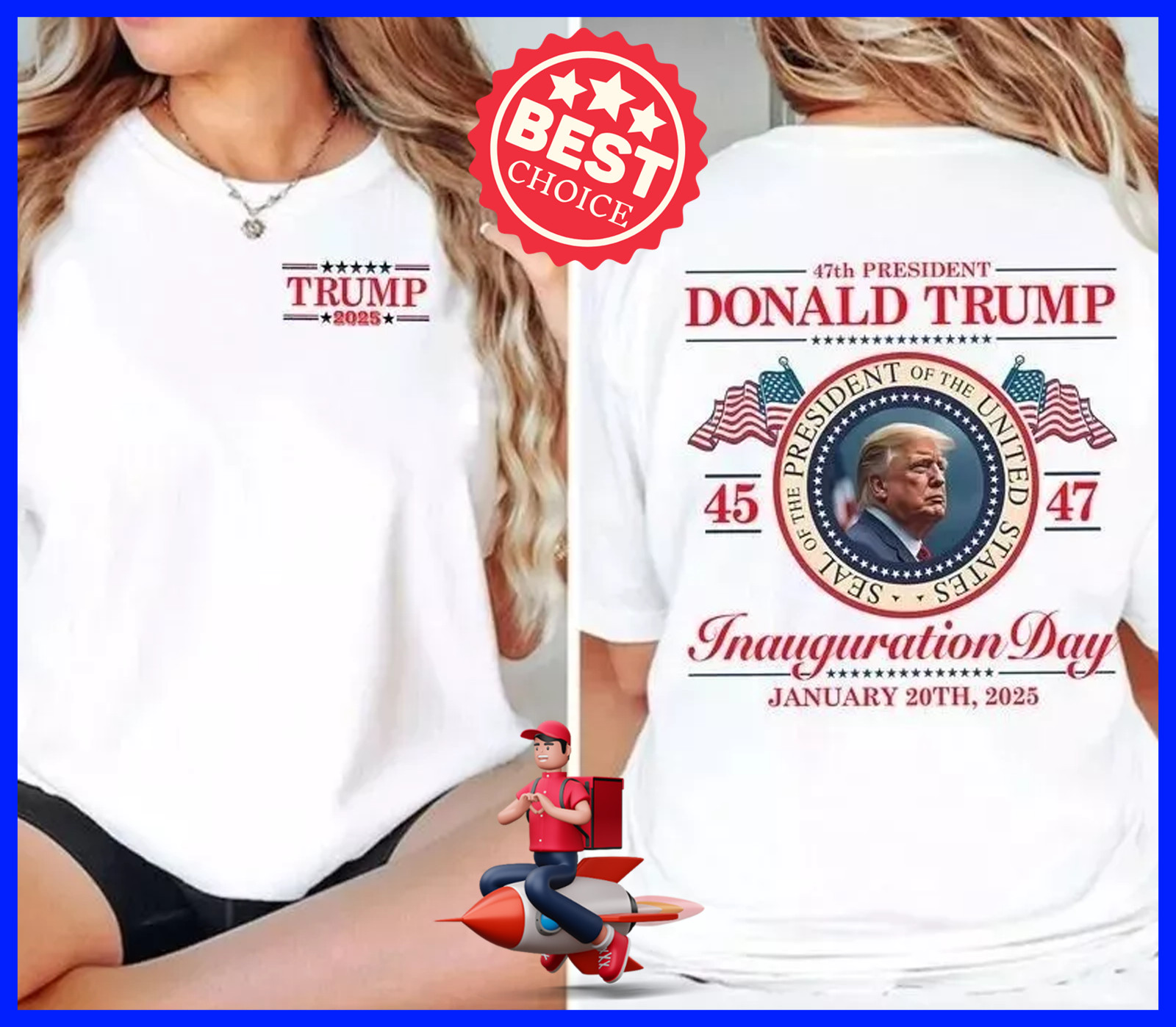 Trump Inauguration Day 2025 T-Shirt Double Sides - Gem