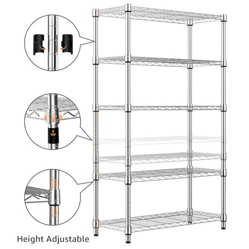 MZG Steel Heavy Duty 5-Tier Utility Shelving Unit Steel Organizer Wire ...
