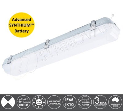 LITHIUM 20W Tri-Colour LED 600mm 2ft Weatherproof IP65 Emergency Batten ...