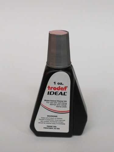 Trodat IDEAL 1oz Pink Rubber Stamp Refill Ink for Self Inking Stamps ...