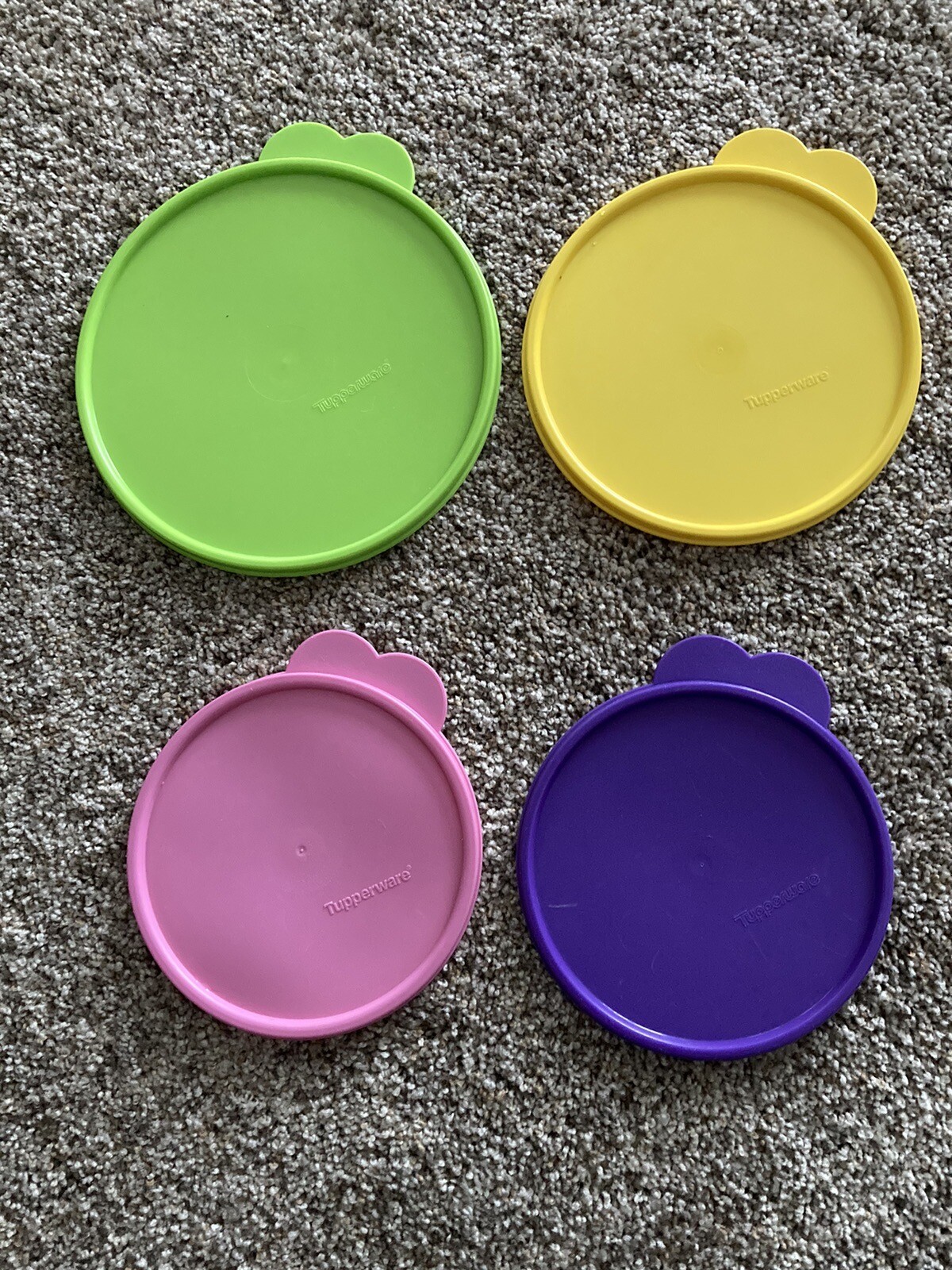 Tupperware Butterfly Tab Replacement Lids Lot Of 4 Asst Size And Colors ...