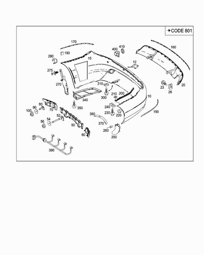 MERCEDES W204 CLASSE C MODANATURA CROMATA DX PARAURTI POSTERIORE OEM ...