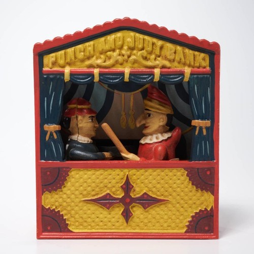 Punch Judy Puppet Marionette Cast Iron Repro Money Coin Piggy ...
