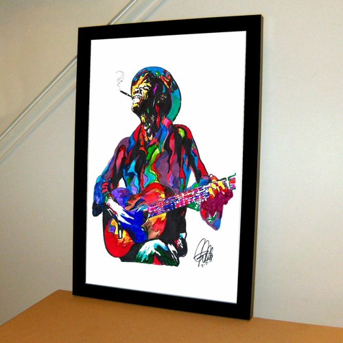 Lightnin Hopkins Singer Guitar Texas Blues Music Poster Print Wall Art ...