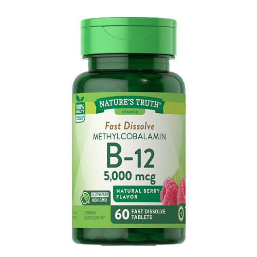 Nature's Truth B-12 Fast Dissolve Tabs Natural Berry Flavor 5000 mcg 60 ...