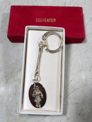 Vintage 1960s70s Beefeater Gin Advertising Metal Keychain New NOS NIB ...