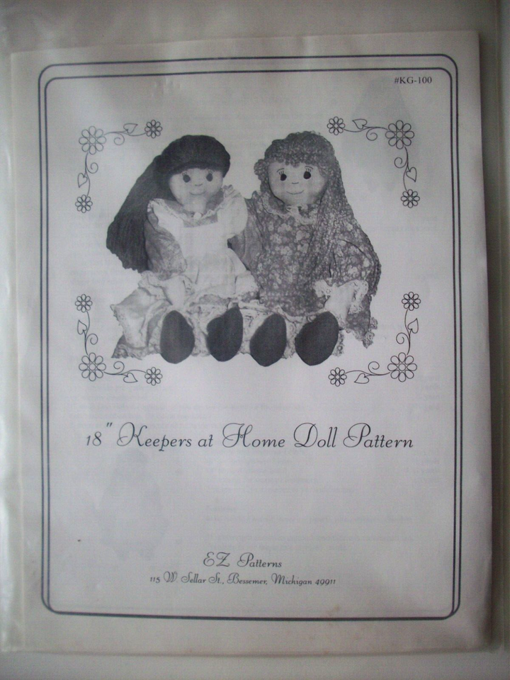 18" Keepers at Home soft sculpture doll pattern & clothes uncut | eBay