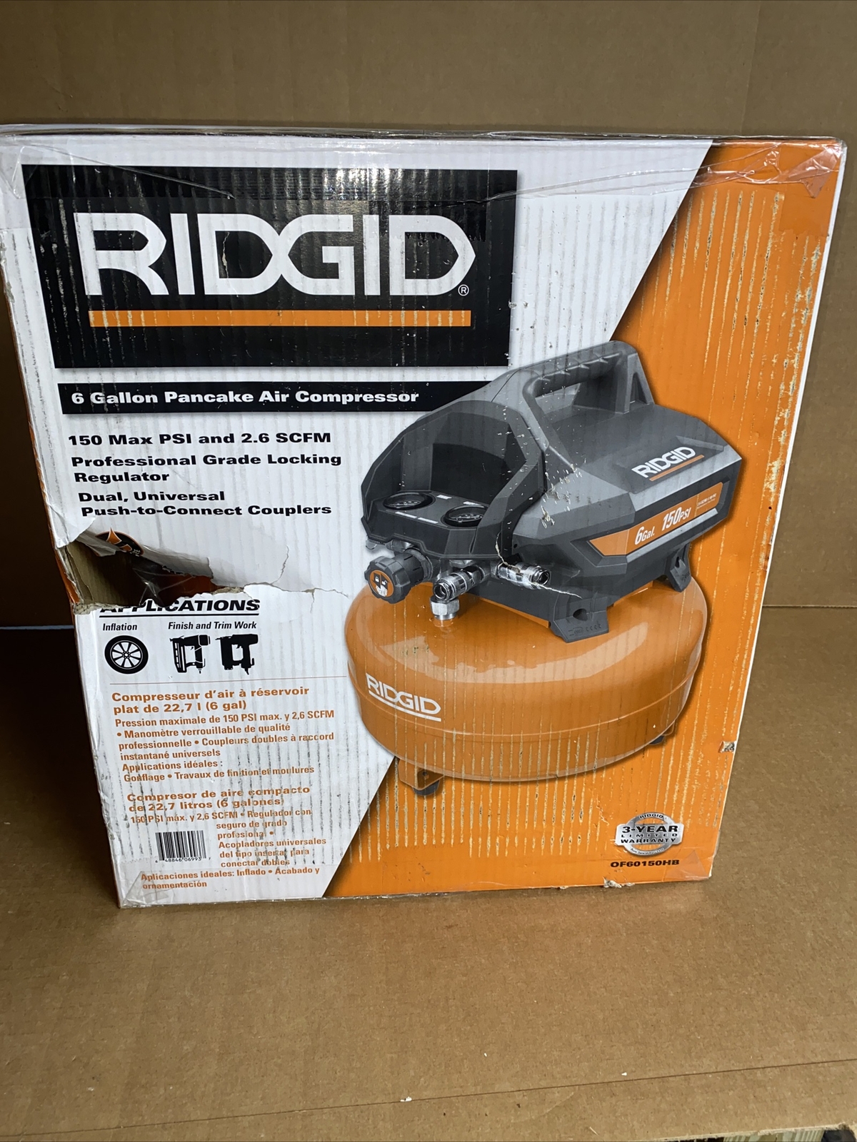 Ridgid 6 Gal. Portable Electric Pancake Air | Grelly USA