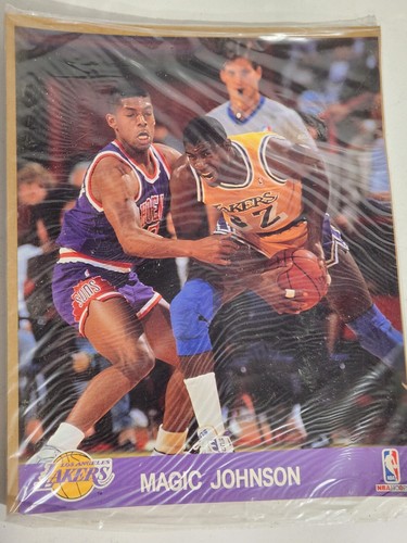 1990 Magic Johnson Sealed NBA Hoops 8 x 10 Glossy Action Photo Los ...
