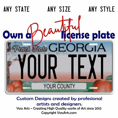 GEORGIA License Plate Peach State custom personalized YOUR TEXT Car ...
