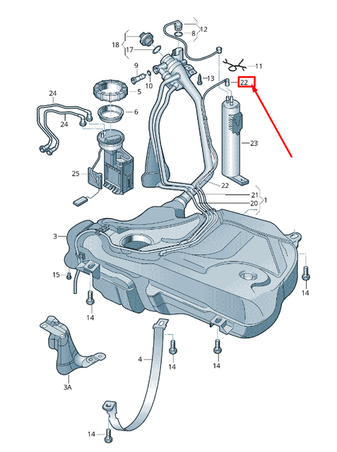 AUDI A1 8X Fuel Tank Breather Line 6Q0201997A GENUINE for sale online ...