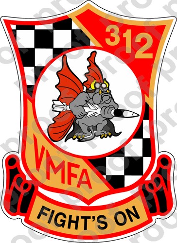 STICKER USMC VMFA 312 CHECKERBOARDS ooo USMC Lisc No 20187 | eBay