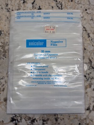 Unicolor Negative Files 35mm 7 Strips of 5 Exposures 17 Sheets Moisture ...