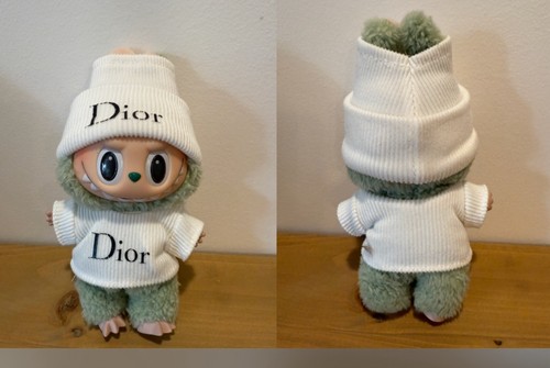 Labubu Outfit – Dior-Inspired White PRADA Monogram 2pc Set, NO DOLL ...