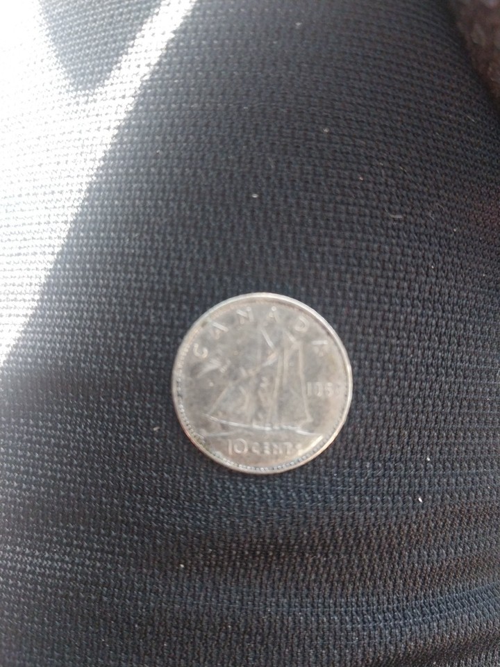 1968 Canadian Dime Ten Cents .10 Elizabeth II Sailing Ship Coin ...