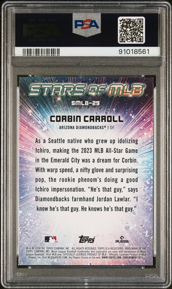 2024 TOPPS CORBIN CARROLL #SMLB29 STARS OF MLB PSA MINT 9 | eBay