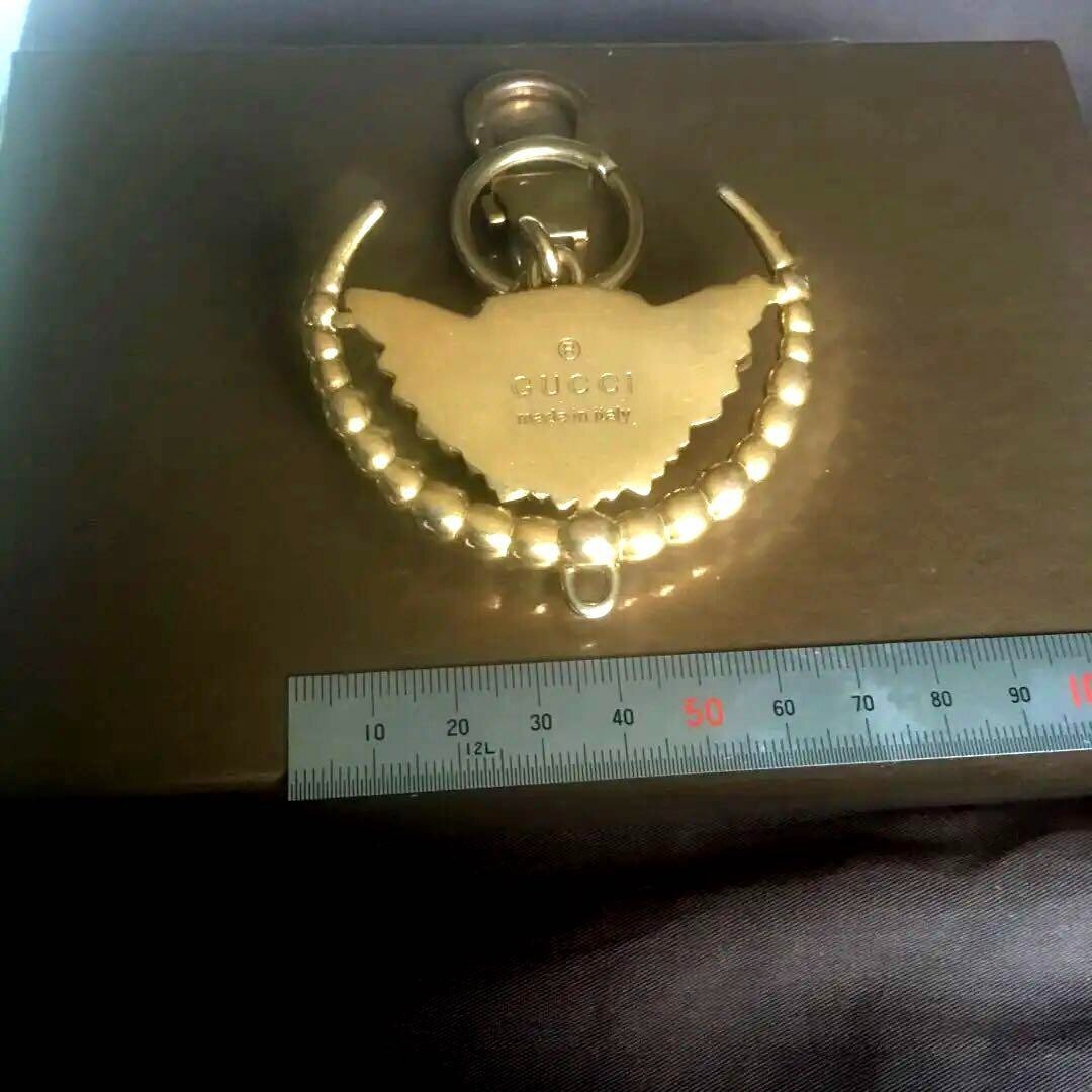 GUCCI Key holder Key ring chain Bag Charm AUTH Double G Keychain Tiger ...