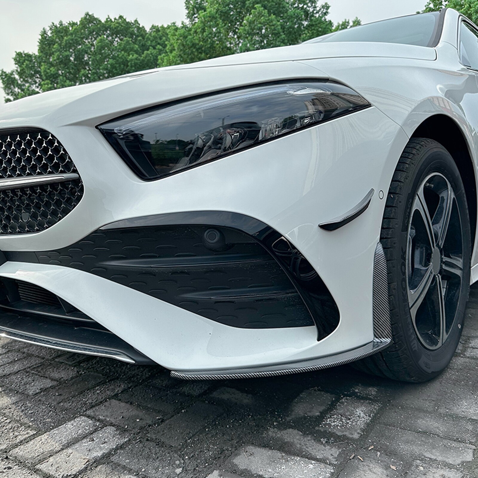 Carbon Look Front Side Spoiler Trim Cover For Benz W177 A180 A200 A35 ...