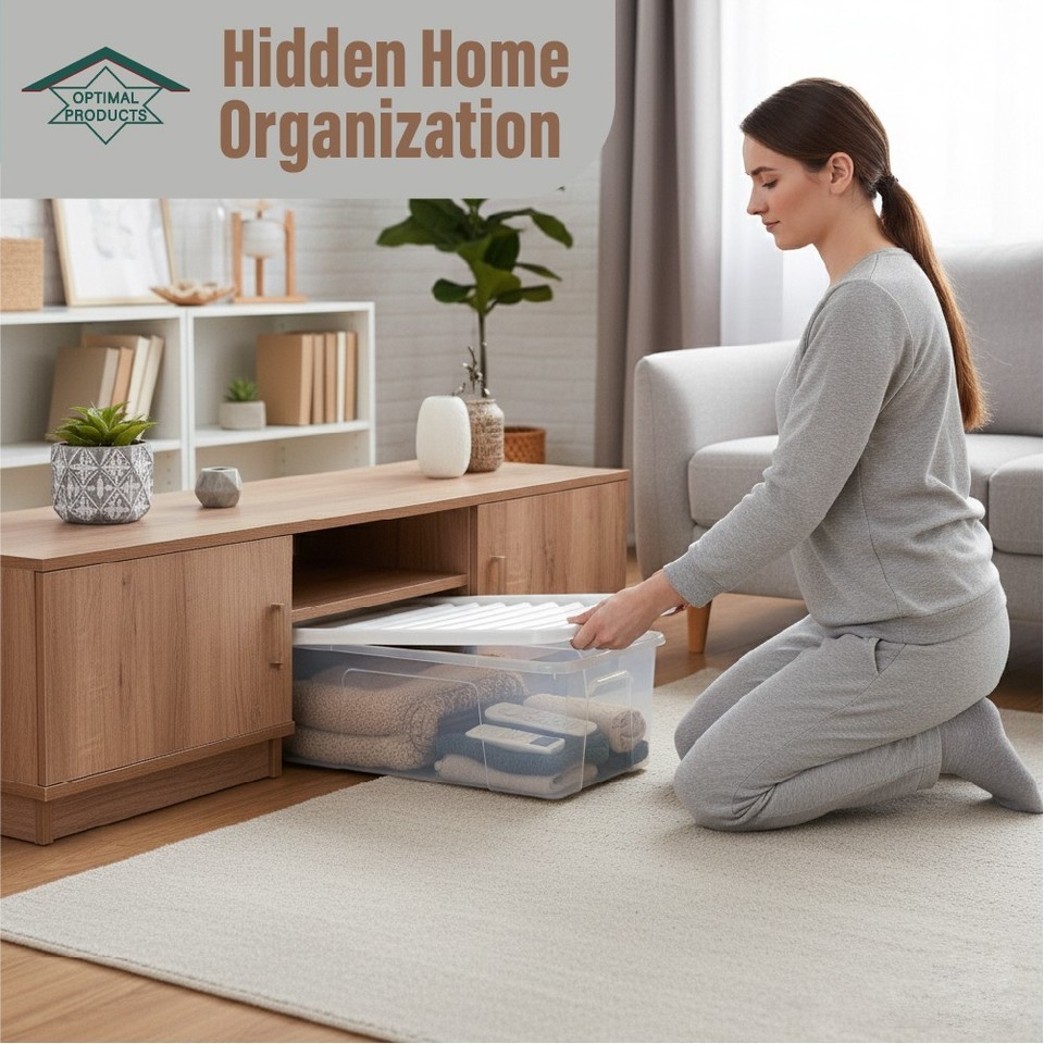 Set Of 5 Plastic Storage Box Boxes WITHOUT LIDS UK MADE Home Office ...