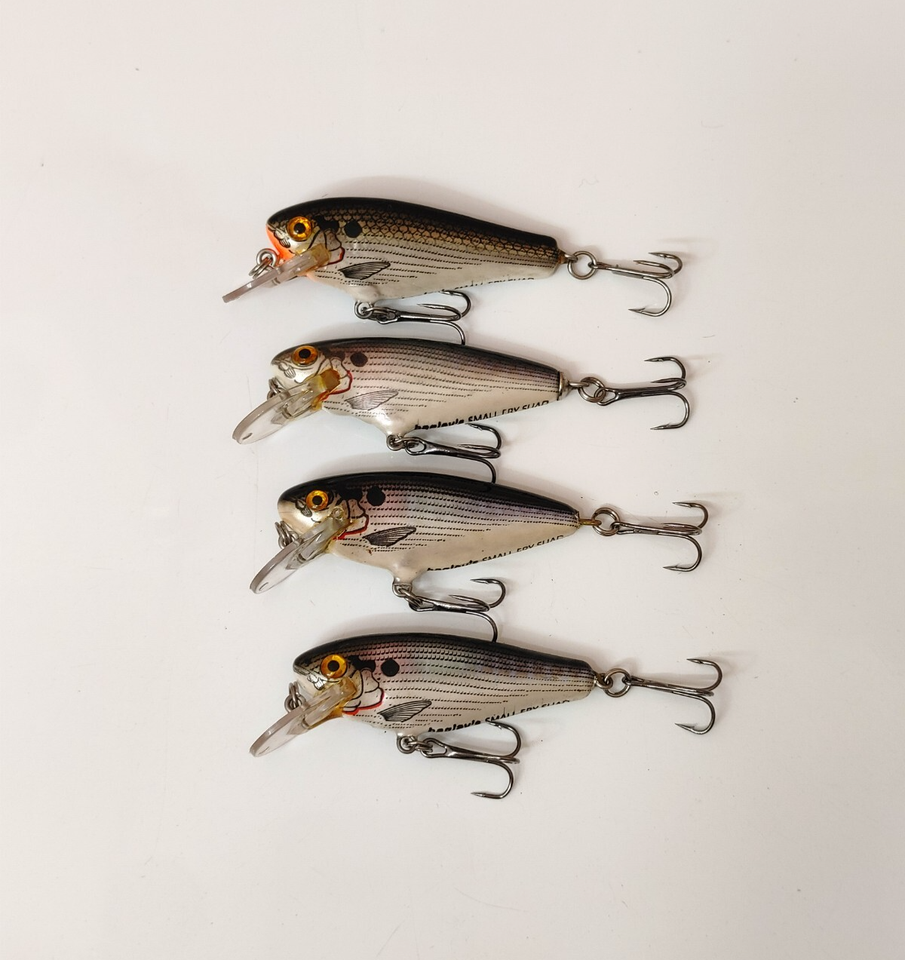 (4) Vintage Bagley Balsa Small Fry Shad Crankbait Fishing Lures Lot of ...