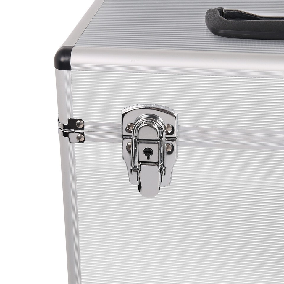 Aluminum Vinyl Flight Case DJ Record Collection Storage Box Holds 50pcs ...