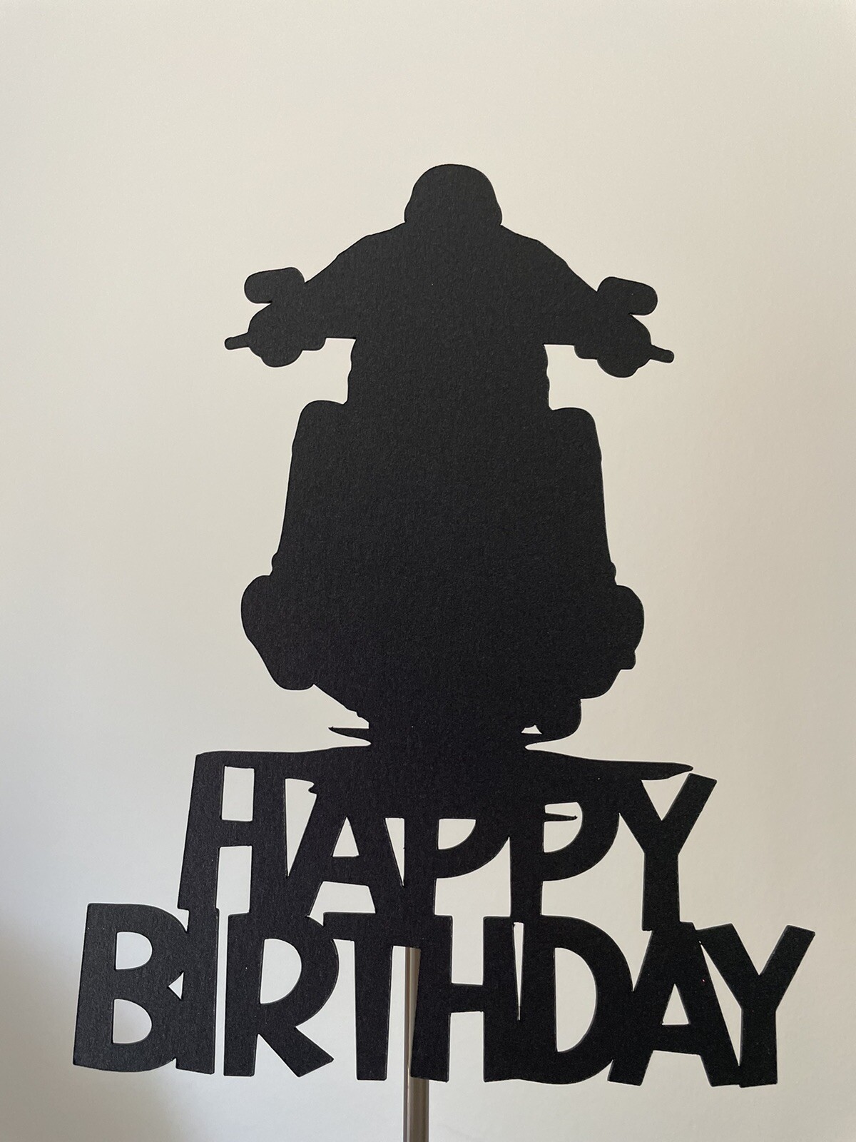 Cake Topper Biker Harley Davidson And Rider Black Pearlised Card ...