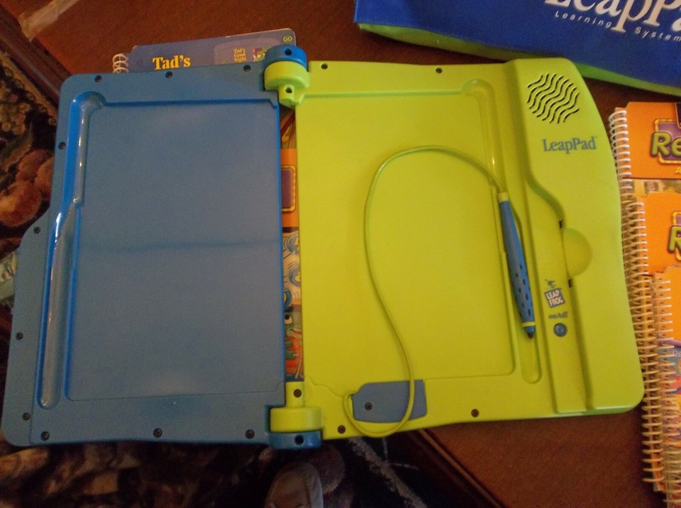 VTech LeapFrog Leap Pad Learning System Green/Blue w/ 4 Smartridges ...