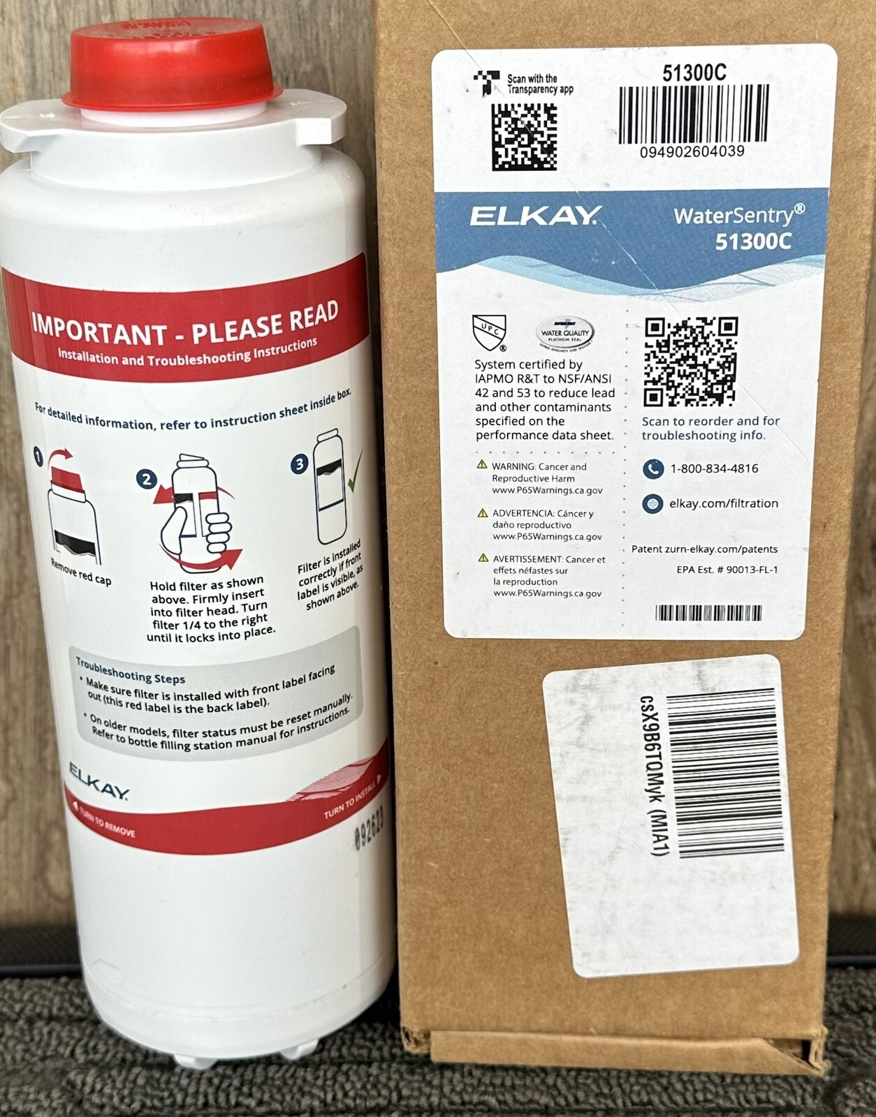 Elkay 51300C For EWF3000 WaterSentry Replacement Filter 94902604039 | eBay