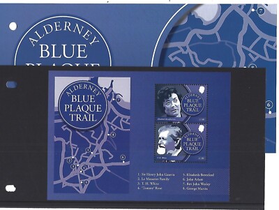 ALDERNEY 2025 BLUE PLAQUE TRAIL PRESENTATION PACK MINIATURE SHEET ...