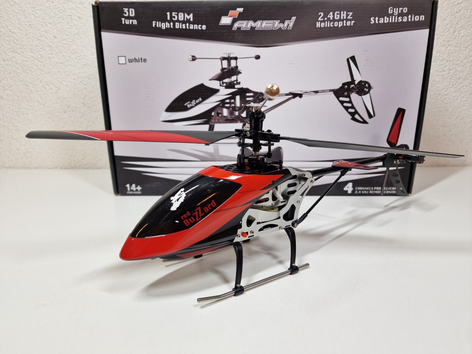 Amewi Buzzard V2 Rc Hubschrauber Helikopter Heli RTF-Version Rot 2.4Ghz ...