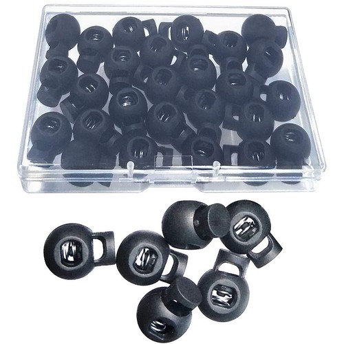 25 PCS Adjustable Ball Cord Lock Round Toggle Stopper Cord Stop Toggle ...