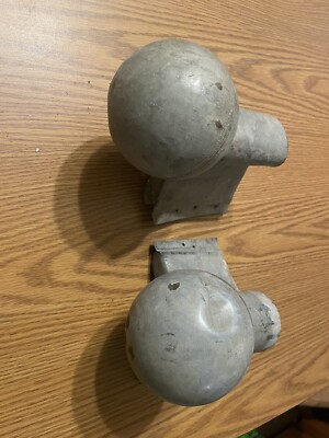 Set Of 2 Vintage Galvanized Roof Ridge Ball End Cap Finial 3 1/2 Inch ...