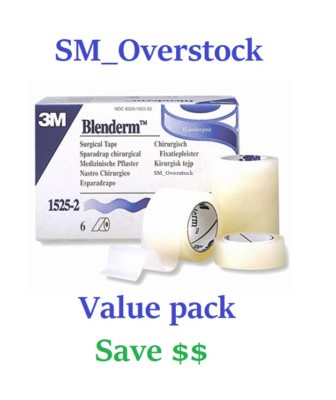 3M BLENDERM 2"x5 yd Clear Surgical /Waterproof Plastic 1525-2 Tape ...