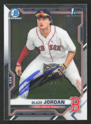 Blaze Jordan Signed Auto 2021 1st Bowman Chrome Card # BCP-71 Boston ...
